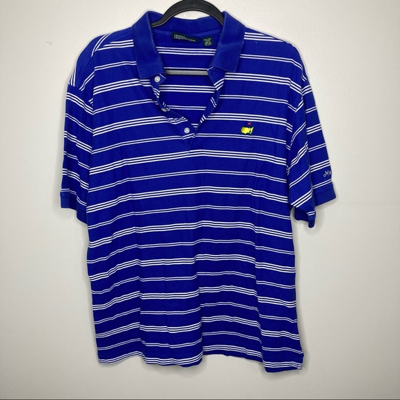 Masters | Shirts | Masters Blue White Stripe Polo 6s Two Ply Large ...